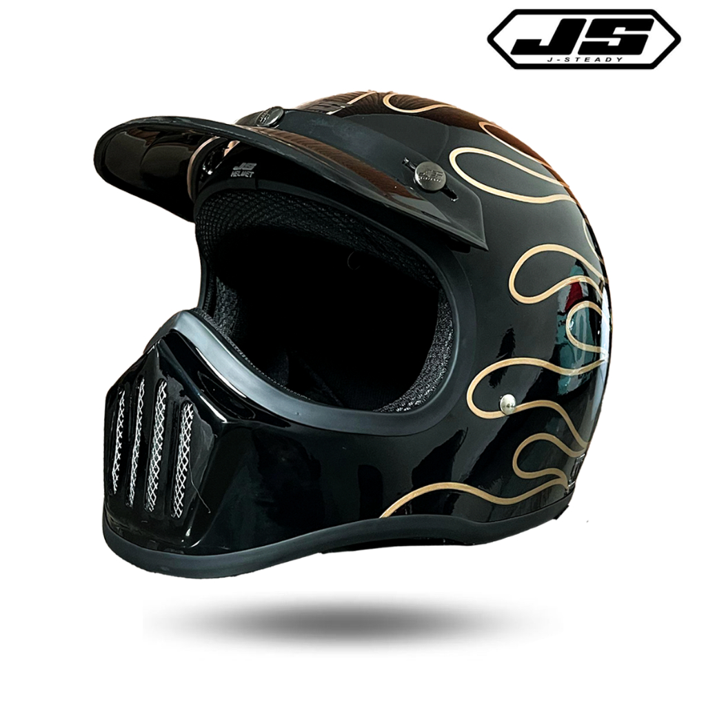 Jual HELM JS CAKIL FIRE SNI DENGAN PET/HELM RETRO/HELM CLASSIC/JS ...