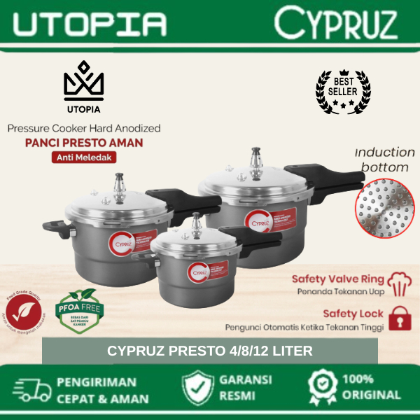 Jual Cypruz Panci Presto Jumbo Pressure Cooker Multifungsi Cypruz PC 0404 Panci Presto 4Liter ...