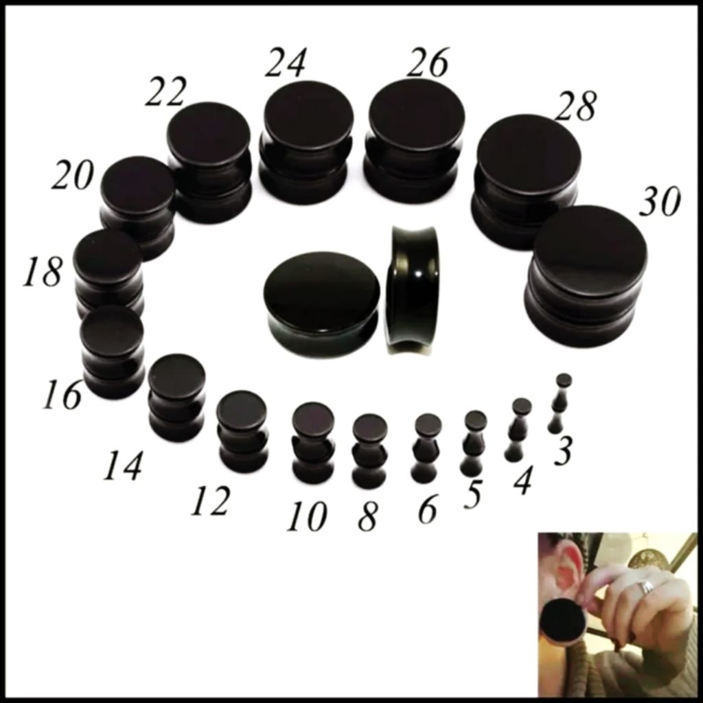 Jual PIERCING PADAT AKRILIK / EAR PLUG AKRILIK / ANTING PLONG BUNTU ...