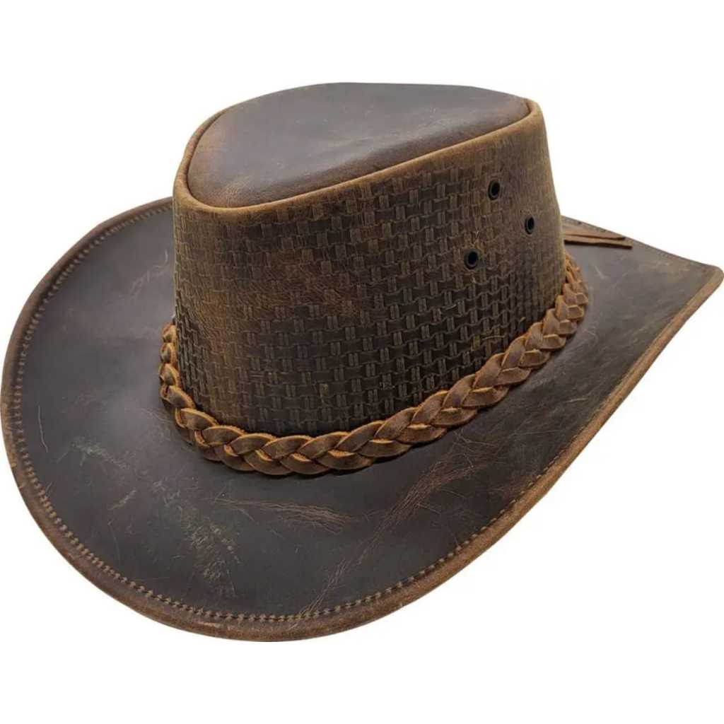 Jual O-KING Topi Koboy Kulit Asli Crazy horse Topi Koboy Kulit Sulam ...