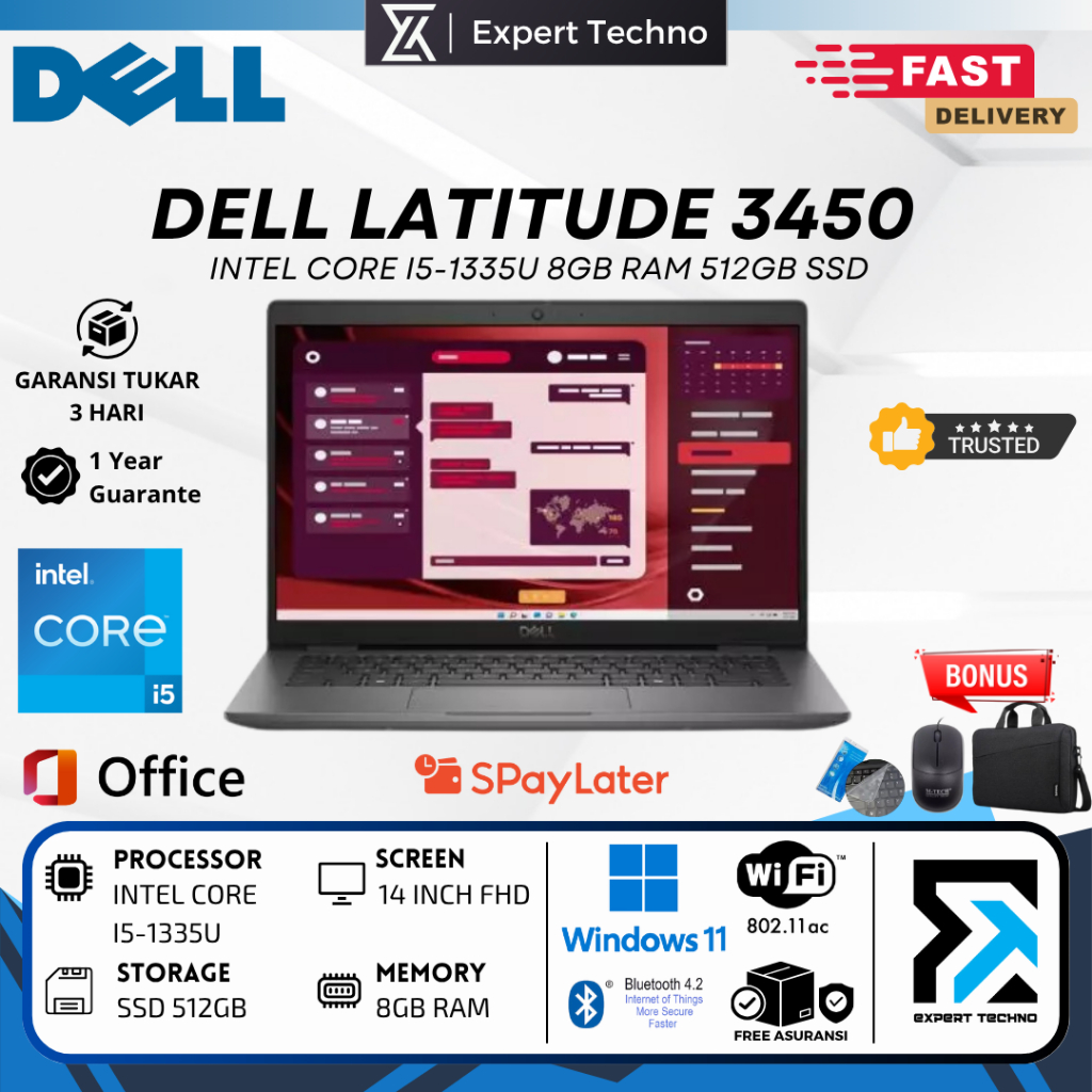 Jual DELL LATITUDE 3450 Intel Core i5 1335U RAM 16GB SSD 1TB 14" INCH ...