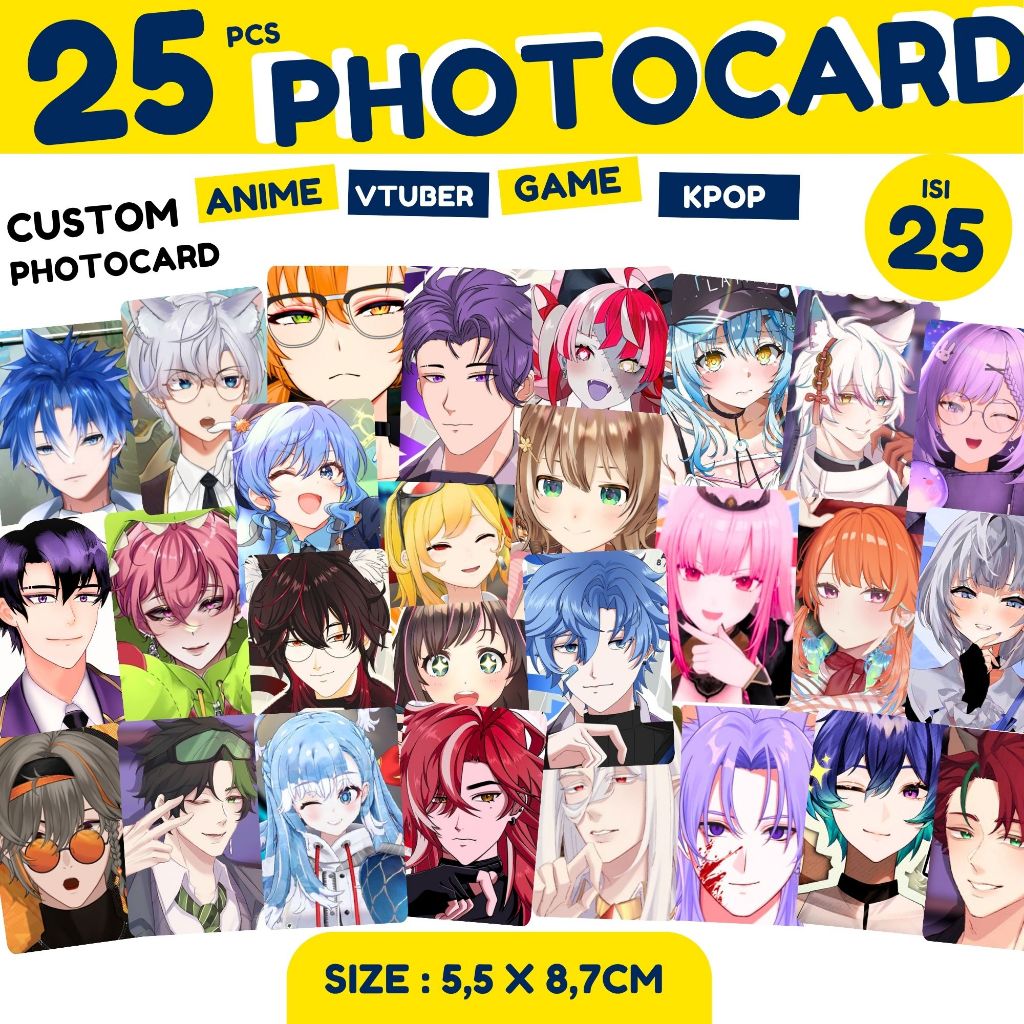 Jual YMS1 - [25pcs] Lomo Card Photo Card Vtuber Anime Kpop Game Kartu ...
