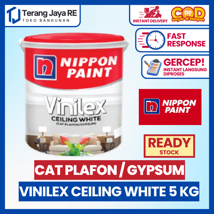 Jual CAT PLAFON/CAT GIPSUM VINILEX CEILING WHITE 5 KG - NIPPON PAINT ...