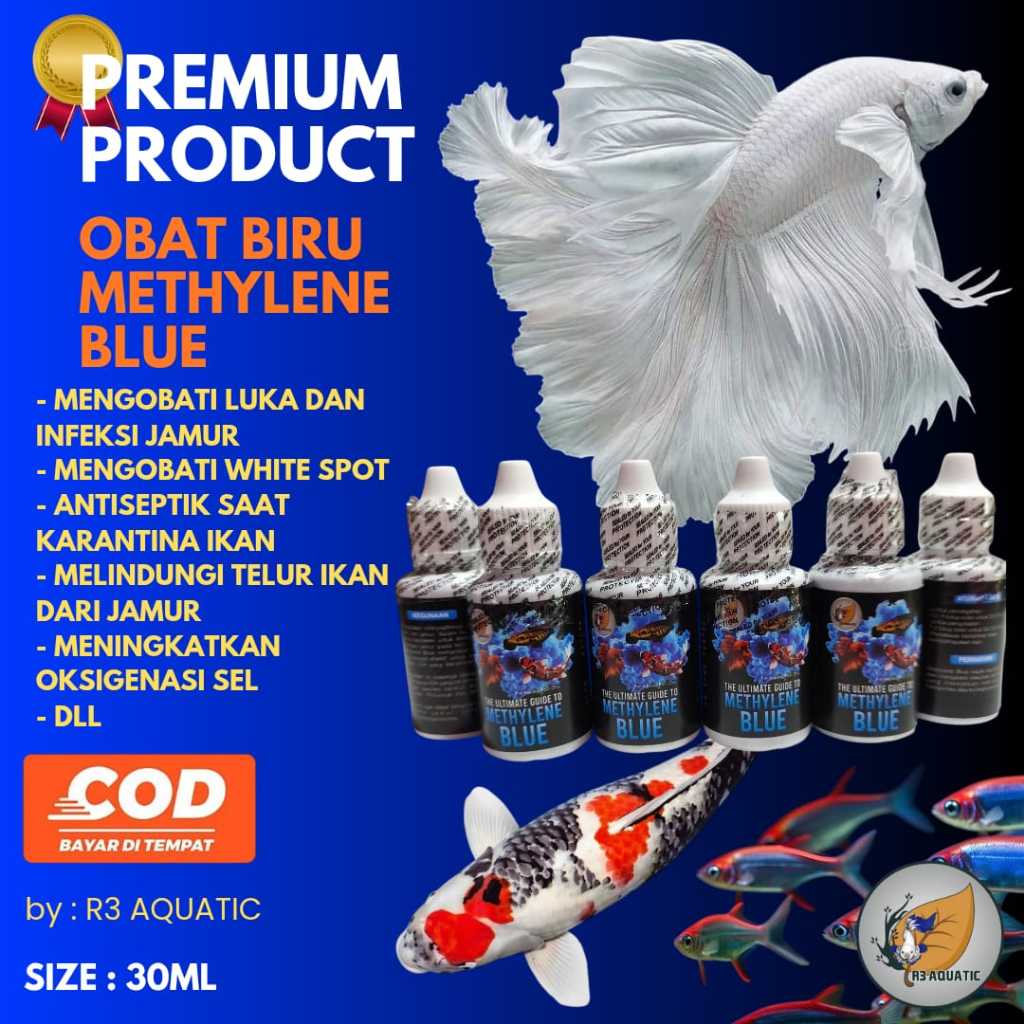 Jual METHYLENE BLUE PLUS VIT C PREMIUM OBAT BIRU OBAT IKAN BLITZ ICH WHITE SPOT TUNTAS | Shopee ...