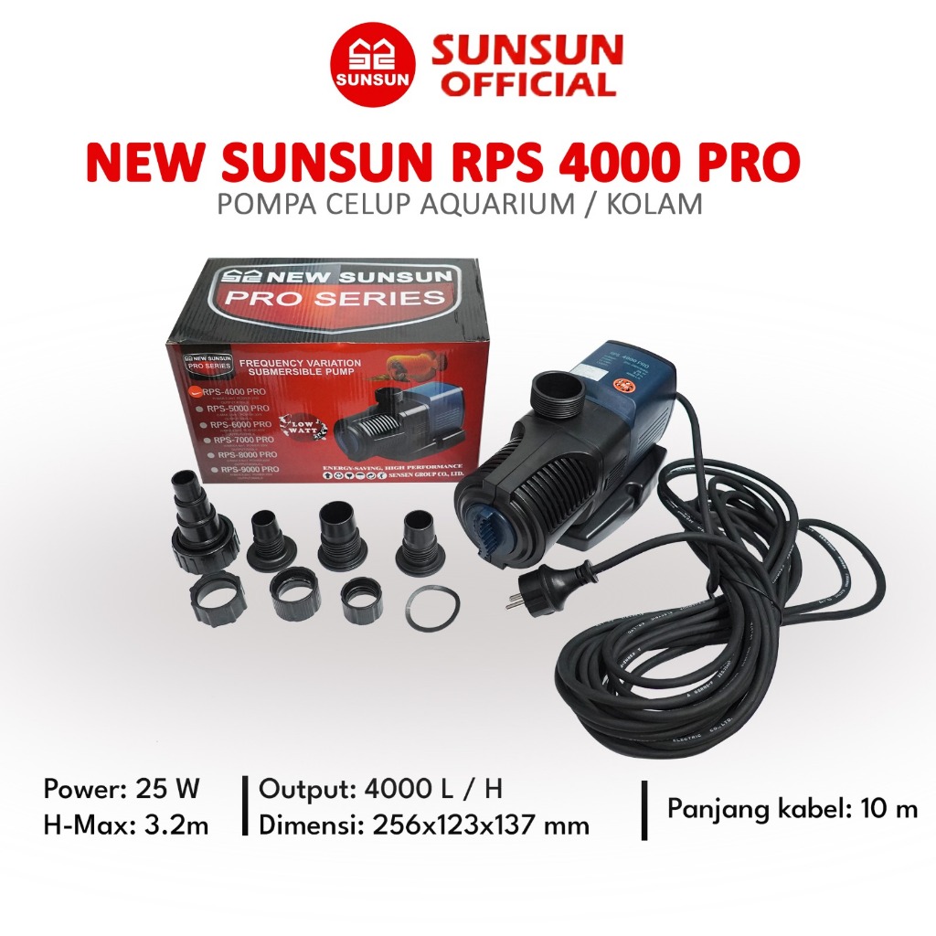 Jual NEW SUNSUN RPS 4000/5000/6000/7000 PRO Pompa Air Celup Kolam ...