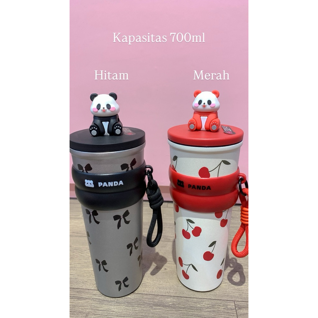 Jual botol minum 700ml panda gemes tahan panas dingin | Shopee Indonesia