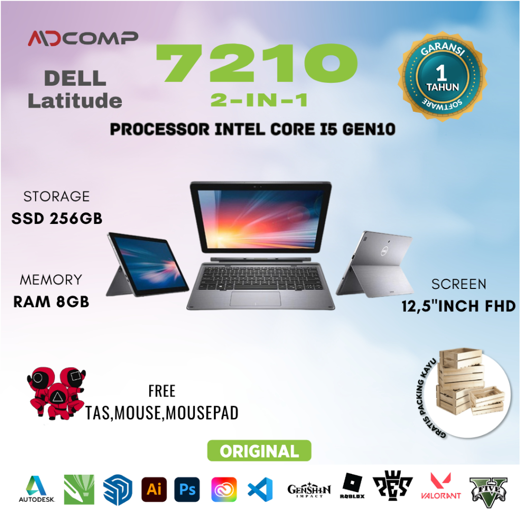 Jual LAPTOP DELL LATITUDE 7200/7210 2-in-1 TOUCHSCREEN INTEL CORE i5 ...