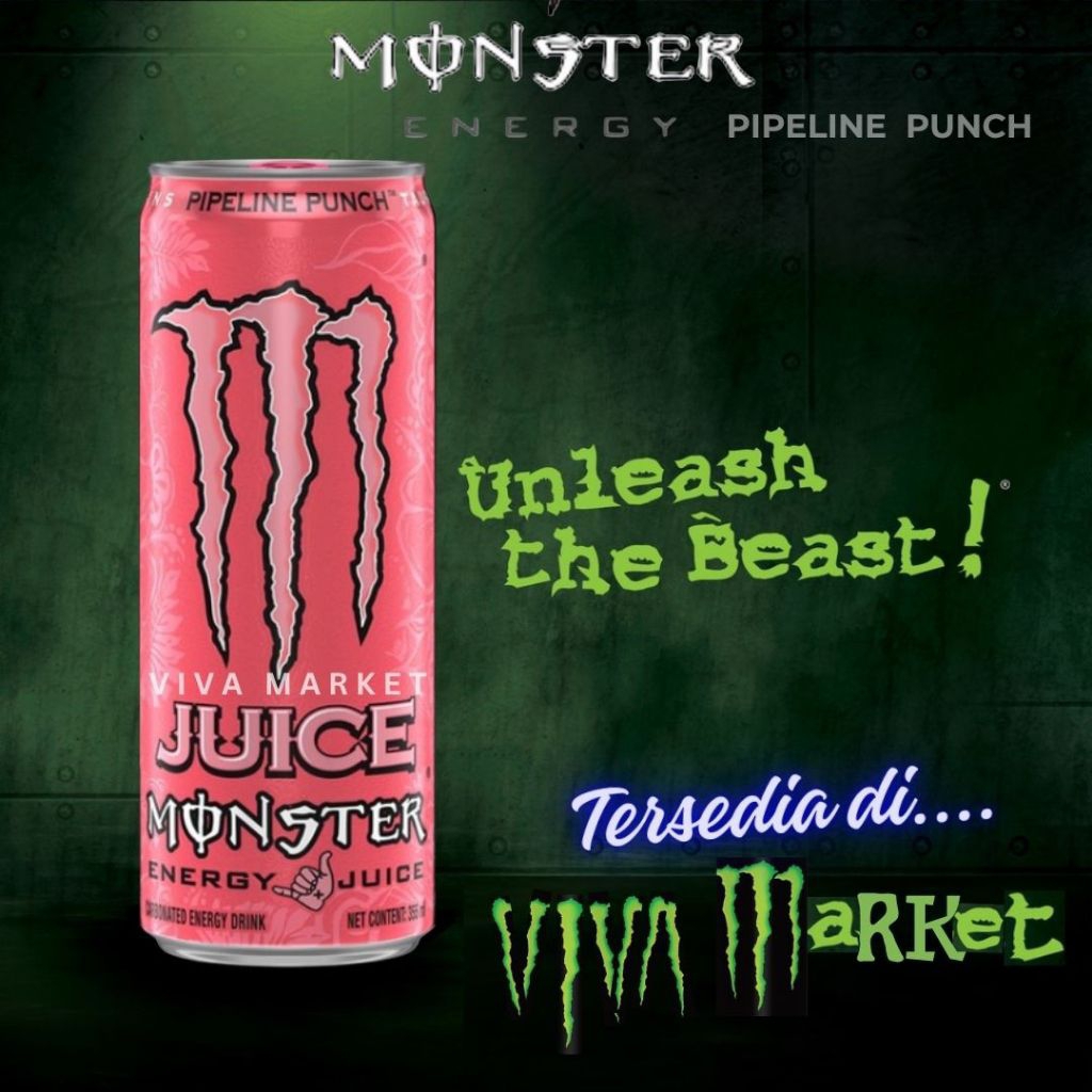 Jual Monster Energy Drink. Pipeline Punch 355ml. Minuman Energi Berlogo ...
