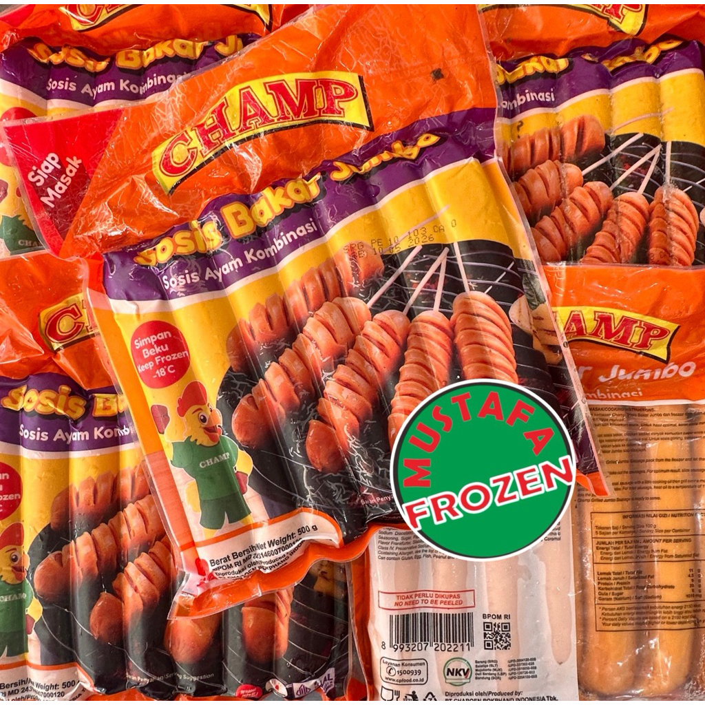 Jual Champ Sosis Bakar Jumbo 500gr (7pcs) | Shopee Indonesia