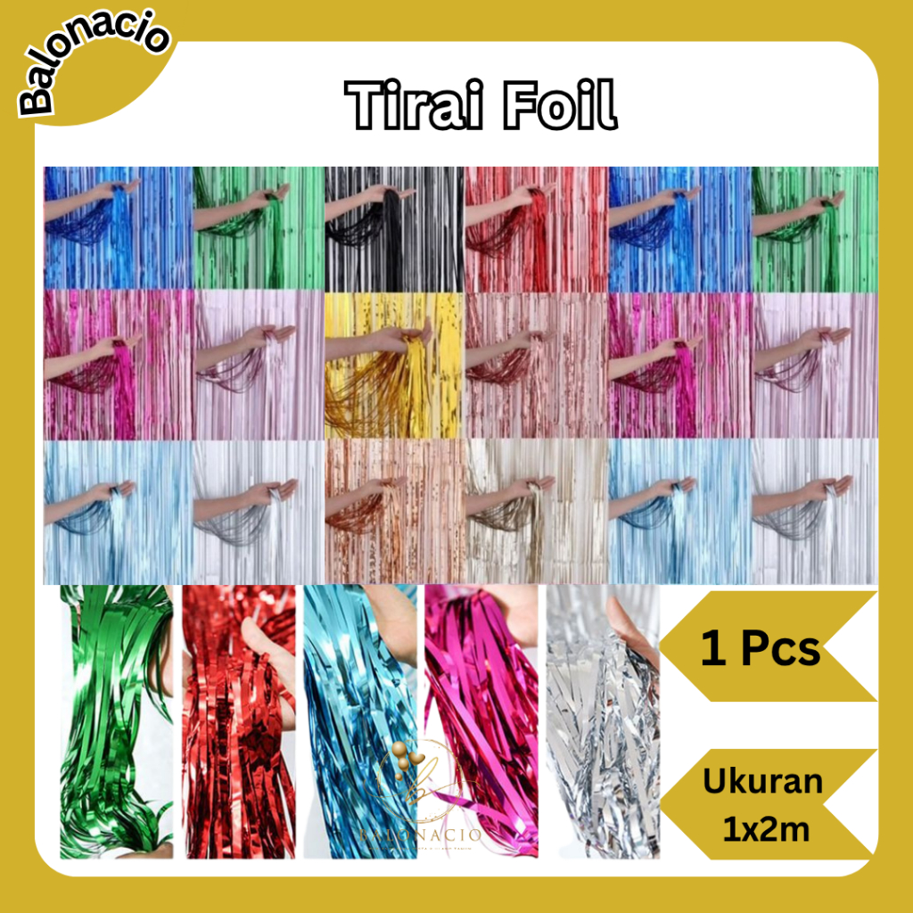 Jual TIRAI FOIL / FOIL CURTAIN / RUMBAI / BACKDROP / TIRAI ULTAH LOKAL ...