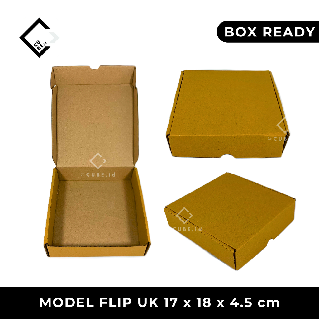 Jual DUS MODEL FLIP / CORRUGATED FLIP BOX UK 17 x 18 x 4,5 cm | Shopee ...