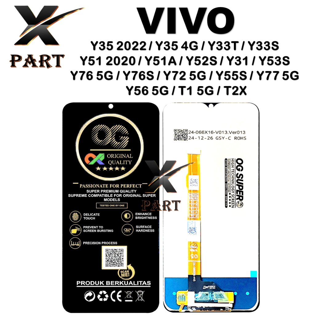 Jual LCD VIVO Y35 2022 / Y35 4G / Y33T / Y33S / Y51 2020 Y51A / Y52S / Y31 / Y53S / Y76 5G ...