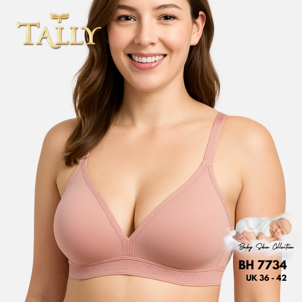 Jual TALLY Sarwendah BH 7734 Bra Wanita Tanpa Kawat Busa Tipis Bahan Katun Nilon Pori Baby Skin ...