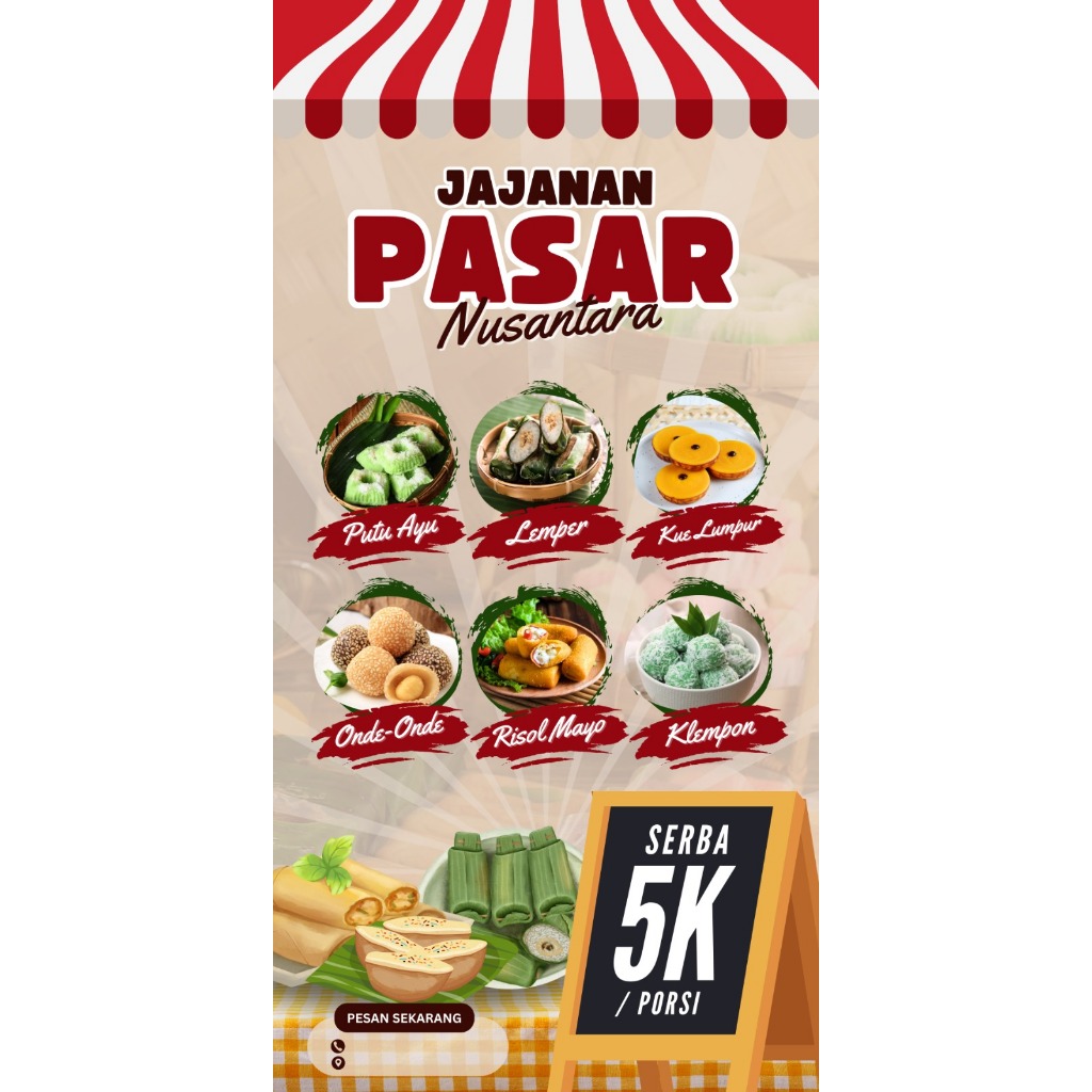 Jual BANNER JAJANAN PASAR UKURAN 100X50 | Shopee Indonesia