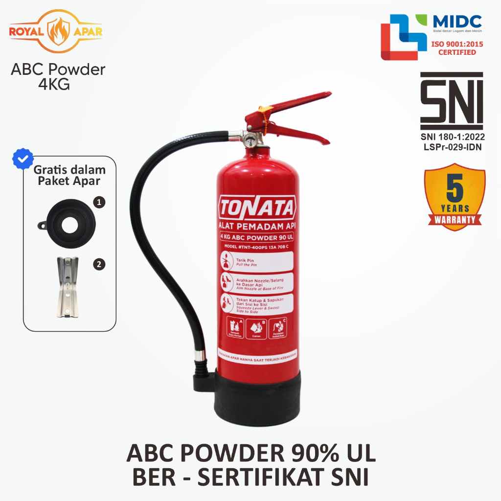 Jual Alat Pemadam Api Tonata SNI / APAR ABC Powder 4 kg | Shopee Indonesia