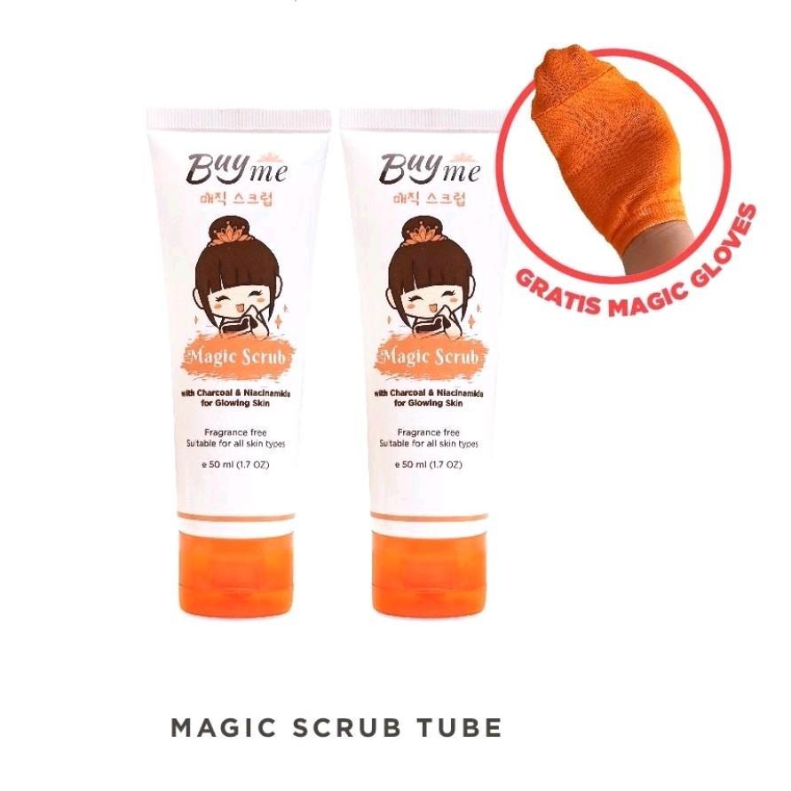 Jual 1 Scrub BuyMe 100ml jar = 2 botol Magic Scrub 50ml free 2 glove ...