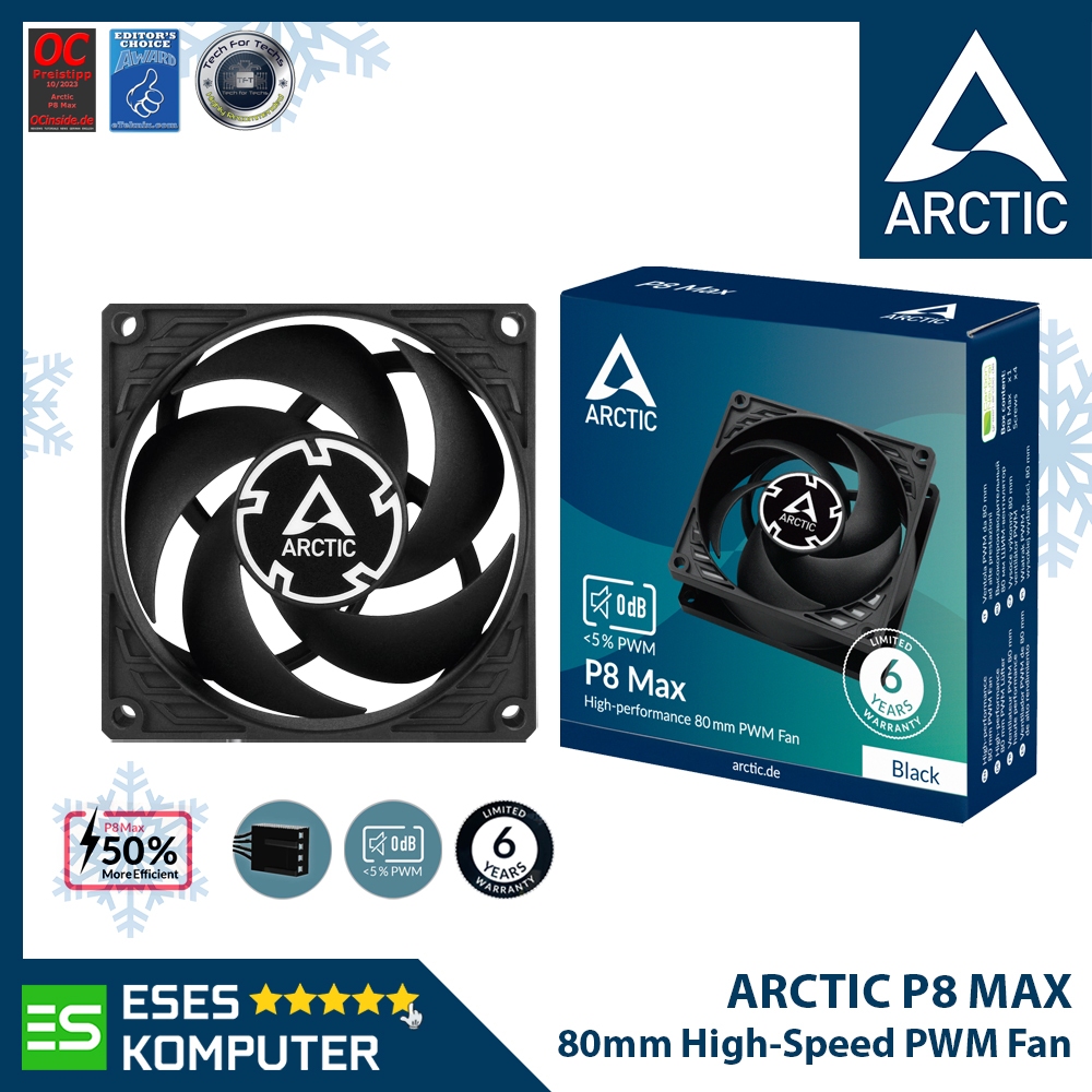 Jual Fan Arctic P8 MAX PWM | 8cm 80mm High-Speed PWM Fan | Shopee Indonesia