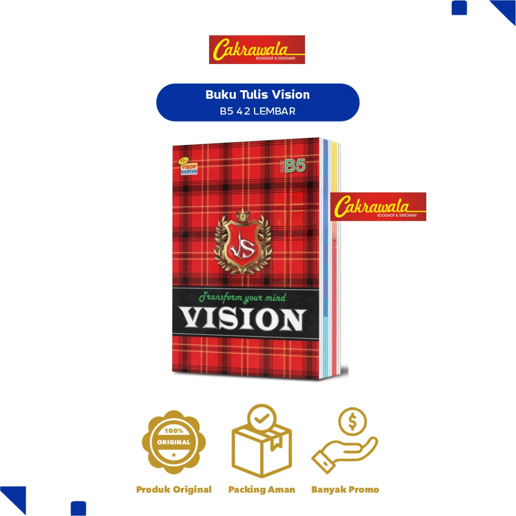 Jual VISION Buku Tulis B5 42 Lembar | 1 Pack Isi 6 Buku | Buku Sekolah ...