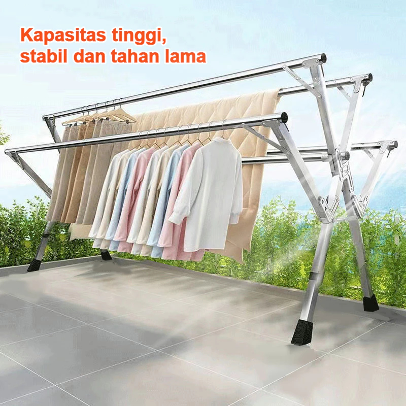 Jual Jemuran Baju Lipat 5 Tiang 240cm Jemuran Baju Lipat Stainless ...