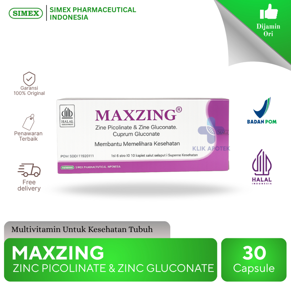 Jual Zinc Maxzing Komplit 10kaplet-30kaplet-60kaplet | Multivitamin ...