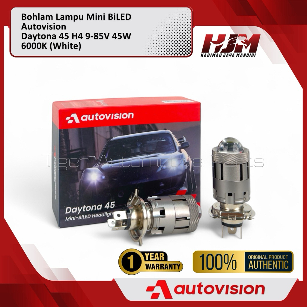 Jual Bohlam Lampu Mini BiLED H4 Autovision Daytona 45 9-85V 45W 6000K ...