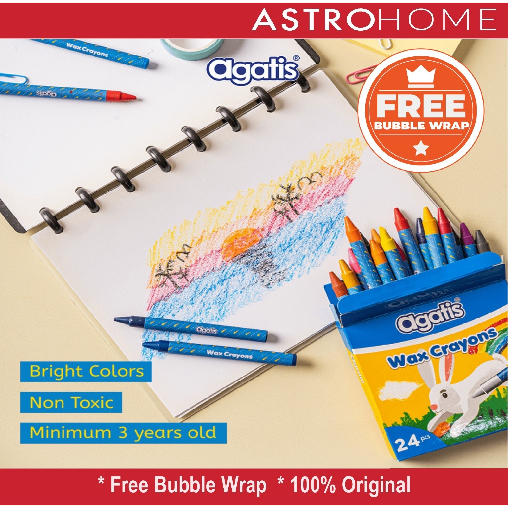 Jual Agatis Crayon Krayon Wax Agatis 24 Warna untuk Anak TK PAUD Tahan ...