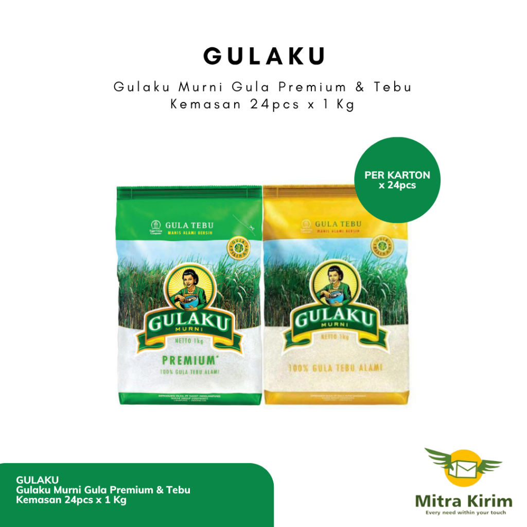 Jual Gulaku Gula Premium dan Tebu Premium Kemasan 24pcs x 1kg (Per ...