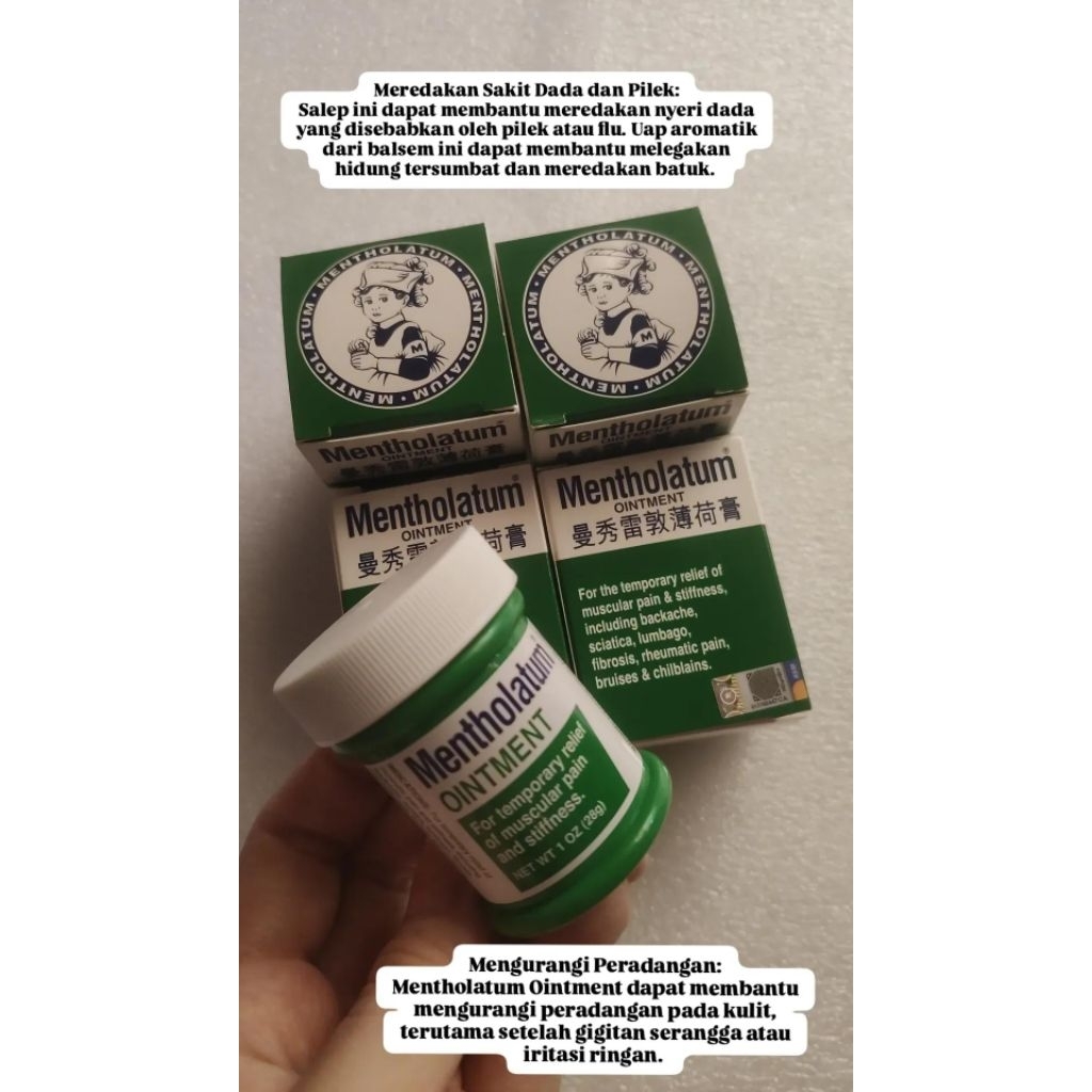 Jual Mentholatum Ointment 28gr minyak sapu Original Malaysia | Shopee ...