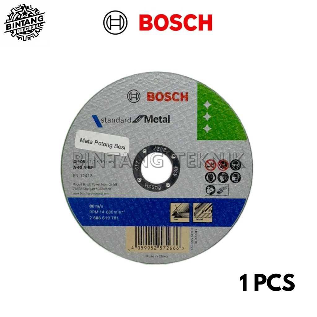 Jual MATA GERINDA POTONG BESI 4 INCH [1 PCS] / BOSCH MATA GERINDA / CUTTING DISK BOSCH 4 INCH ...