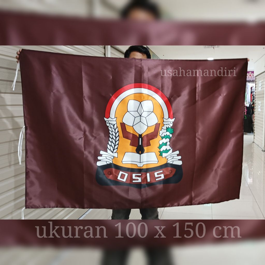 Jual bendera osis sma bahan satin ukuran 100 x 150 cm | Shopee Indonesia