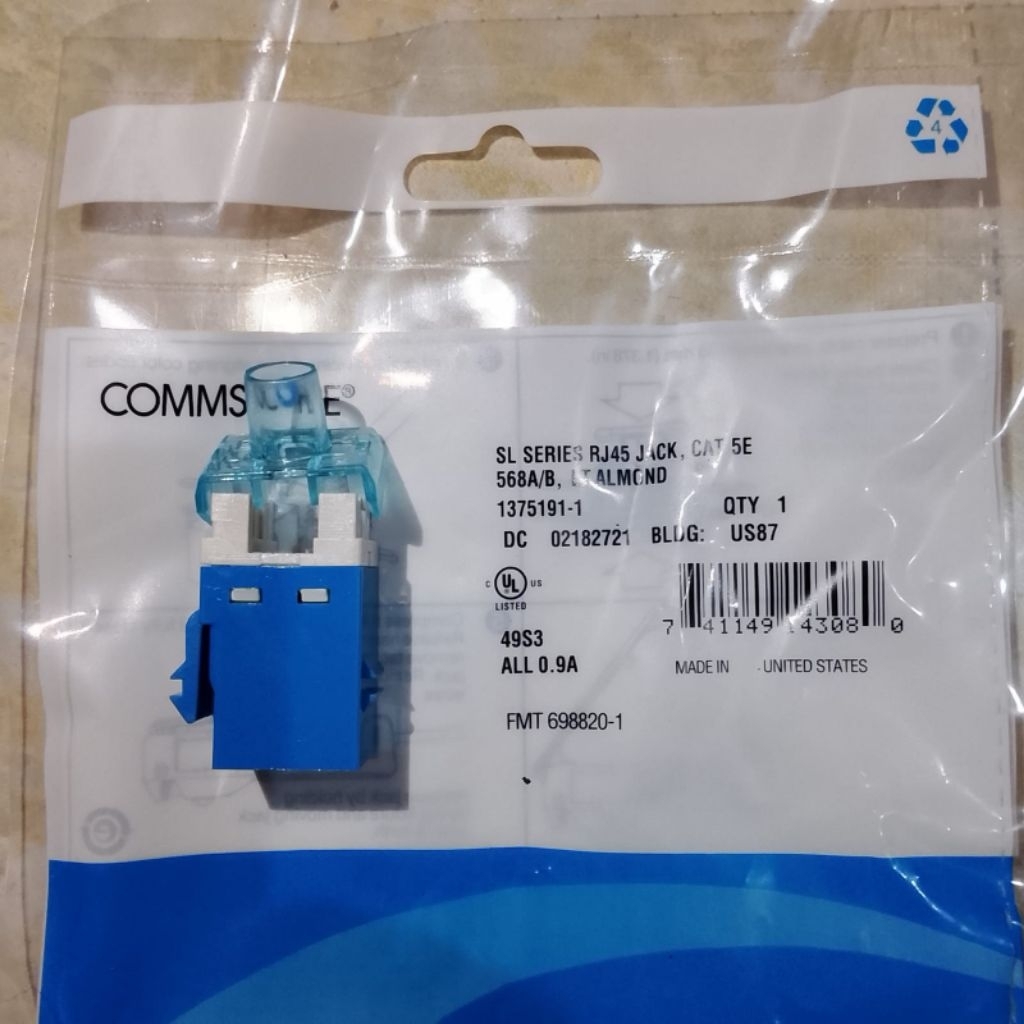 Jual Commscope Modular Cat.5e Biru / Modular Cat.5e Commscope Amp Biru ...