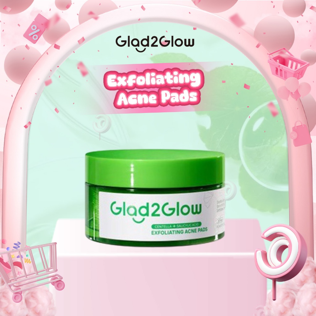 Jual GLAD2GLOW - EXFOLIATING ACNE PADS ( 110 ml ) - Kapas Eksfoliasi 30 ...
