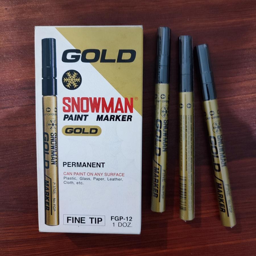 Jual SPIDOL SNOWMAN PAINT MARKER GOLD PERMANENT FGP-12 | Shopee Indonesia