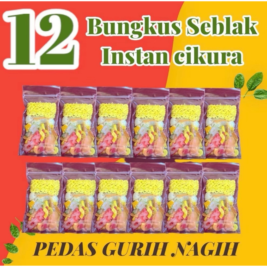 Jual 12 BUNGKUS SEBLAK INSTAN CIKURA KEMASAN POLOS | Shopee Indonesia