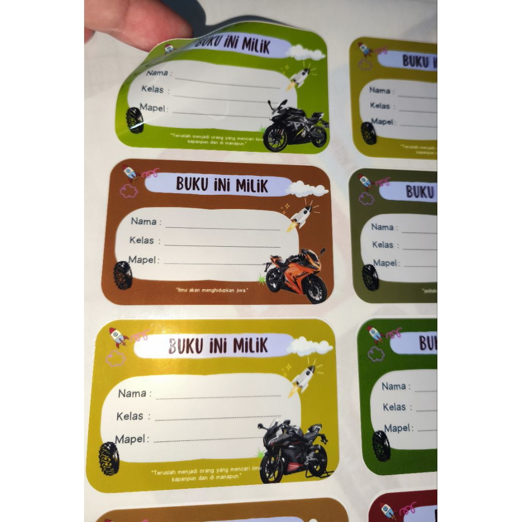 Jual Stiker Label Buku / Stiker Buku Pelajaran/ Sticker buku | Shopee ...