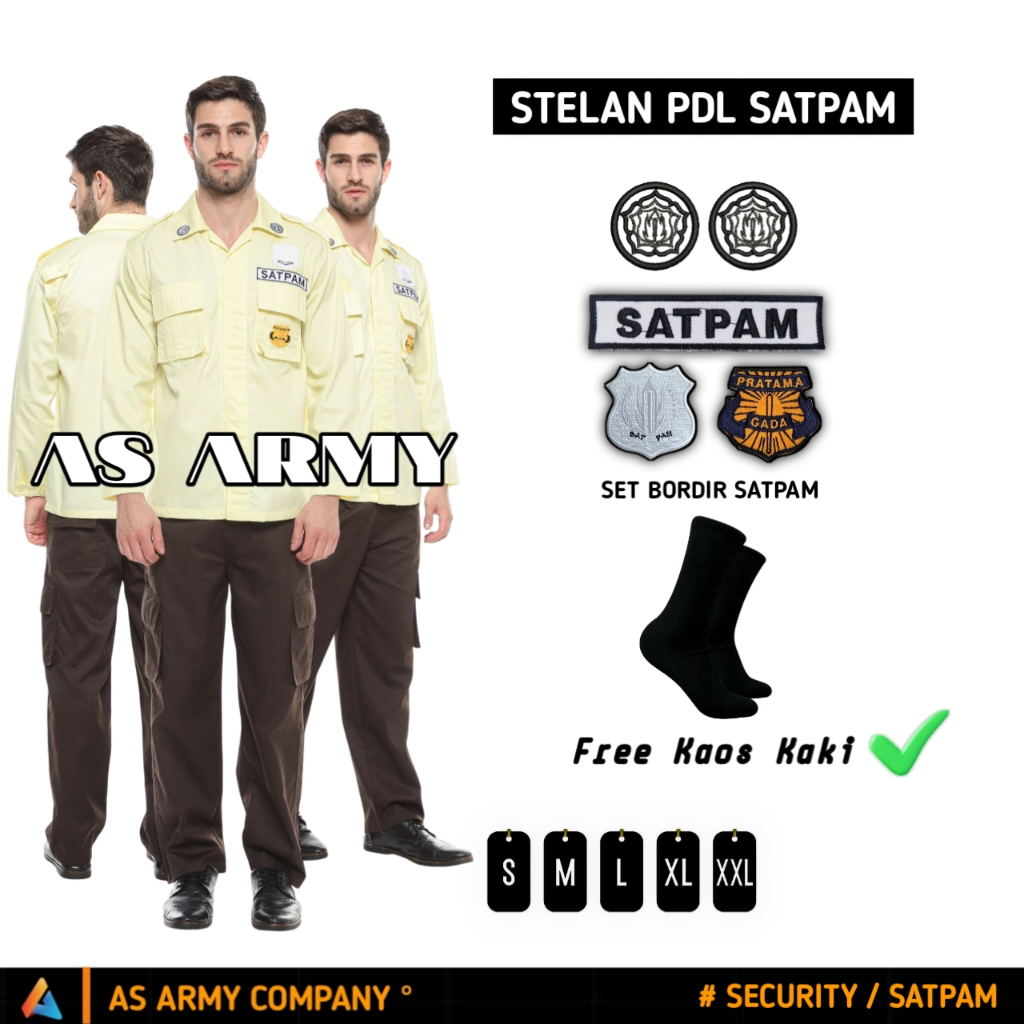 Jual Baju Satpam Seragam PDH PDL Satpam Security Cream Krem Terbaru 2025 Baju Security | Shopee ...