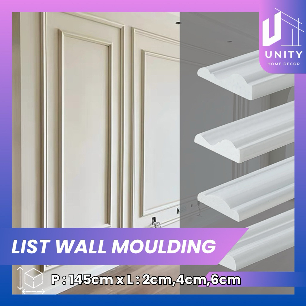 Jual UNITY - List Moulding PVC 145cm Wall Molding PVC Dekorasi Dinding ...