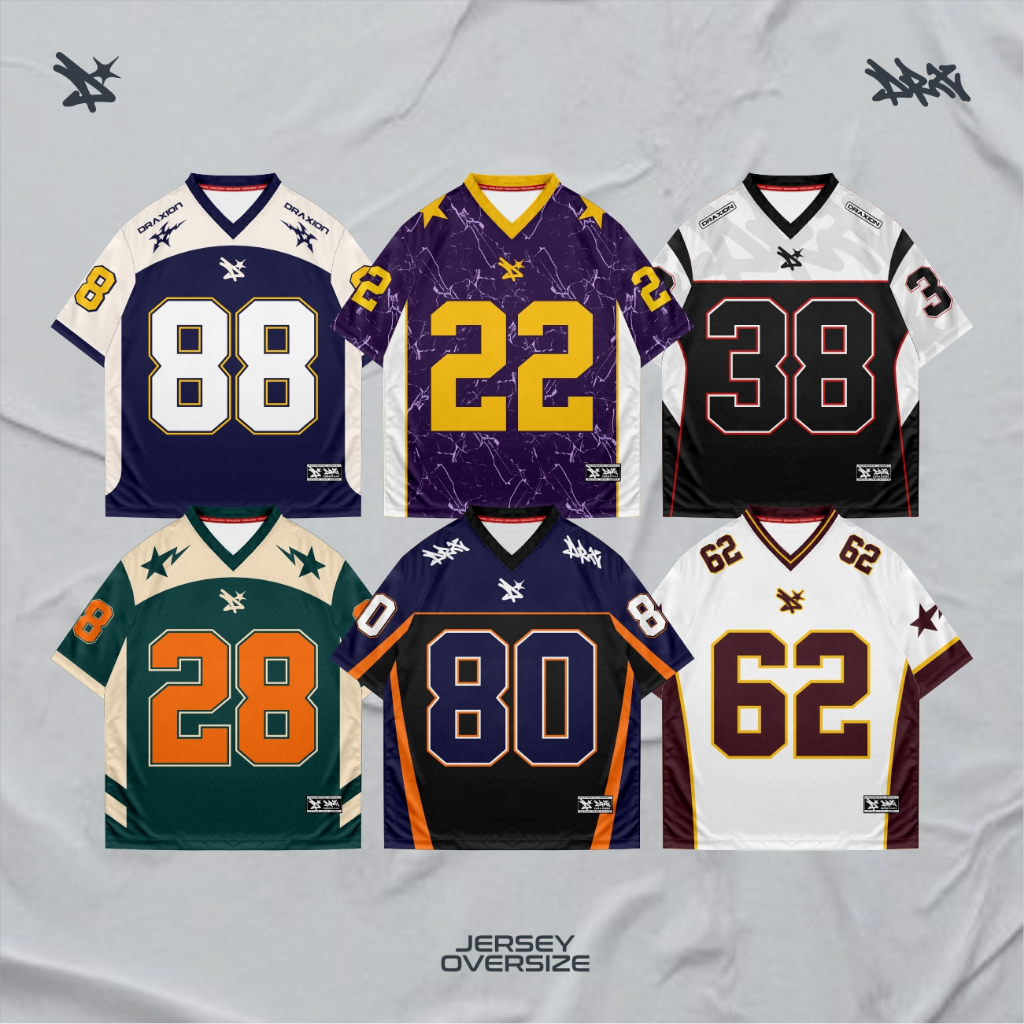 Jual Draxion Jersey Oversize Series Number Vintage Kece Streetwear ...