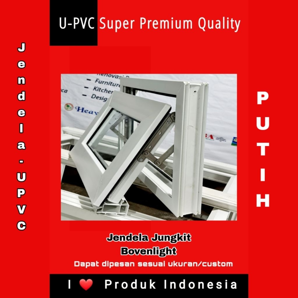 Jual Jendela UPVC Super Premium-BVJ 01-Bovenlight Jungkit-Putih ...