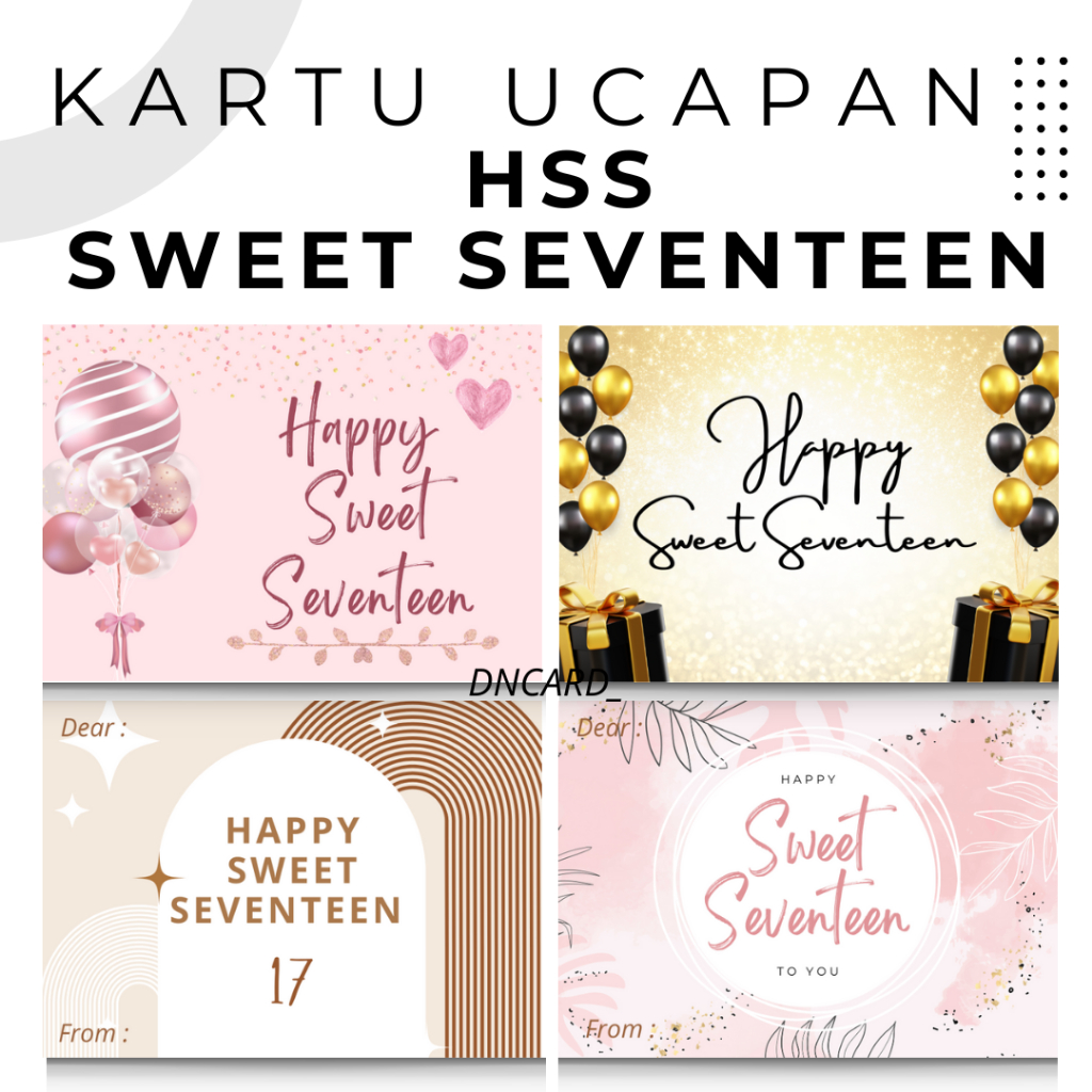 Jual KARTU UCAPAN HAPPY SWEET SEVENTEEN/17 TAHUN/HSS GREETING CARDS/HBD ...