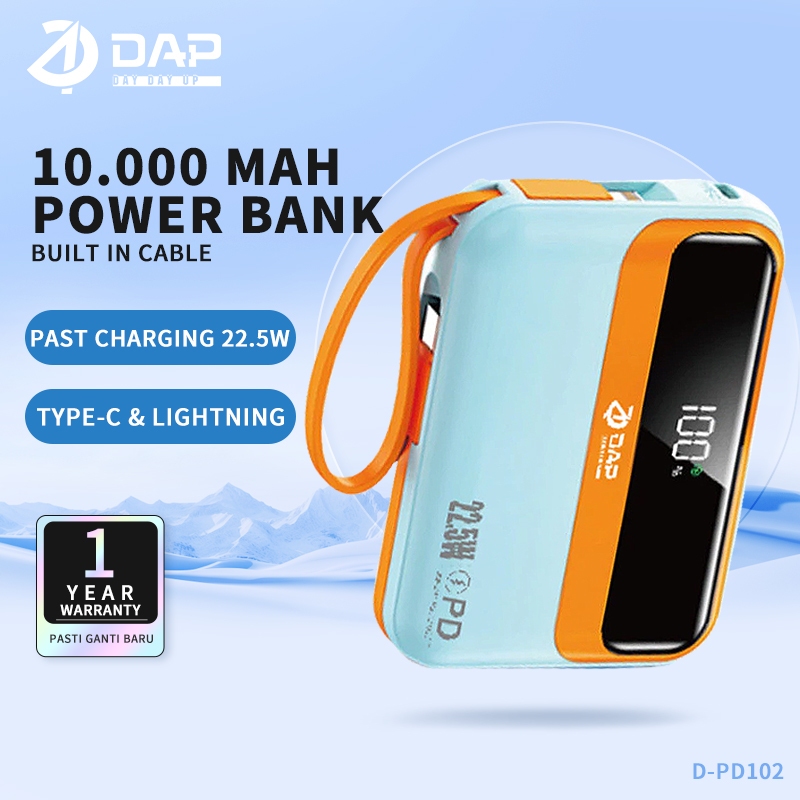 Jual DAP D-PD102 Powerbank 10.000mAh 3.0A 2 Input Port Include Cable C ...