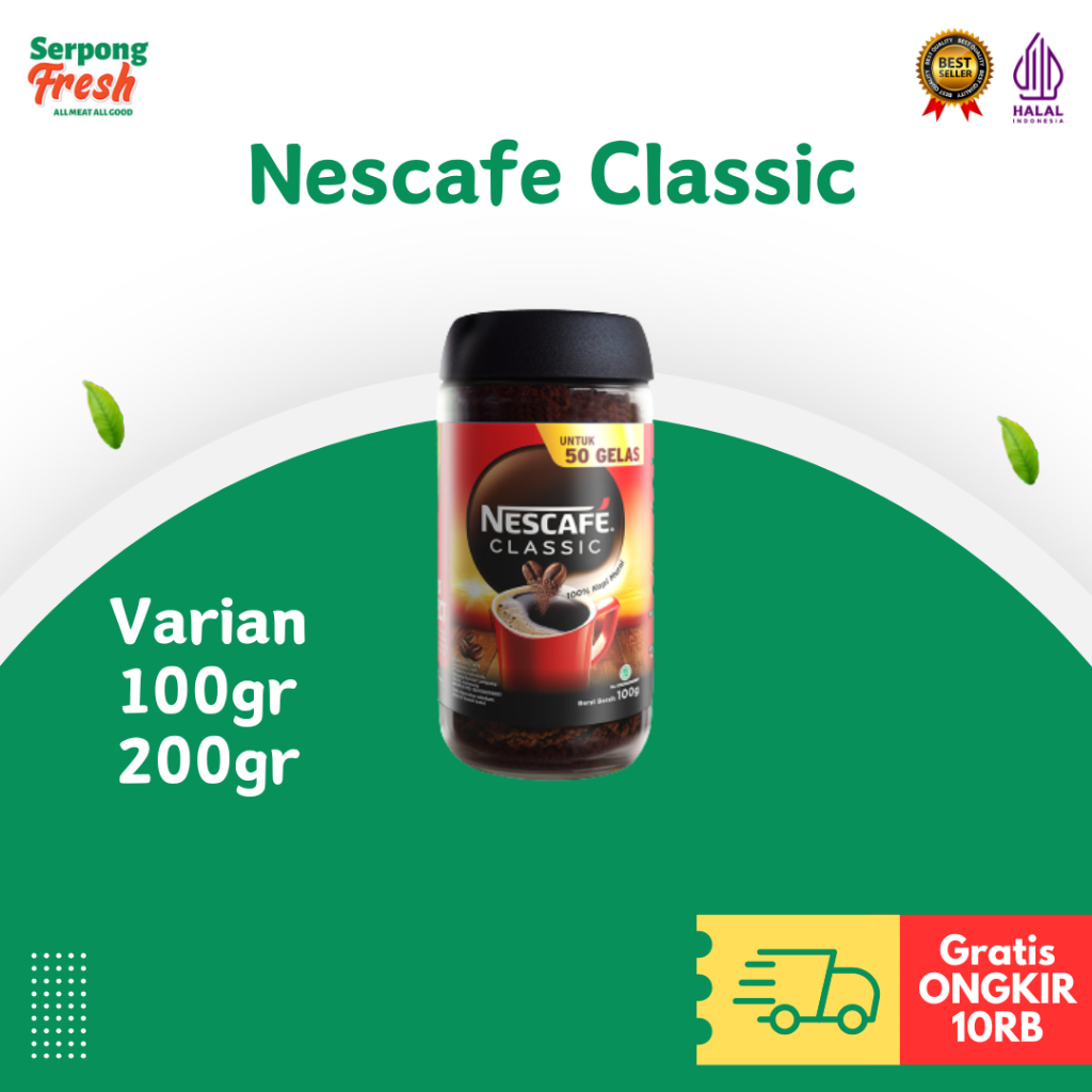 Jual Nescafe Classic botol 100 gr Kopi Instant | Shopee Indonesia