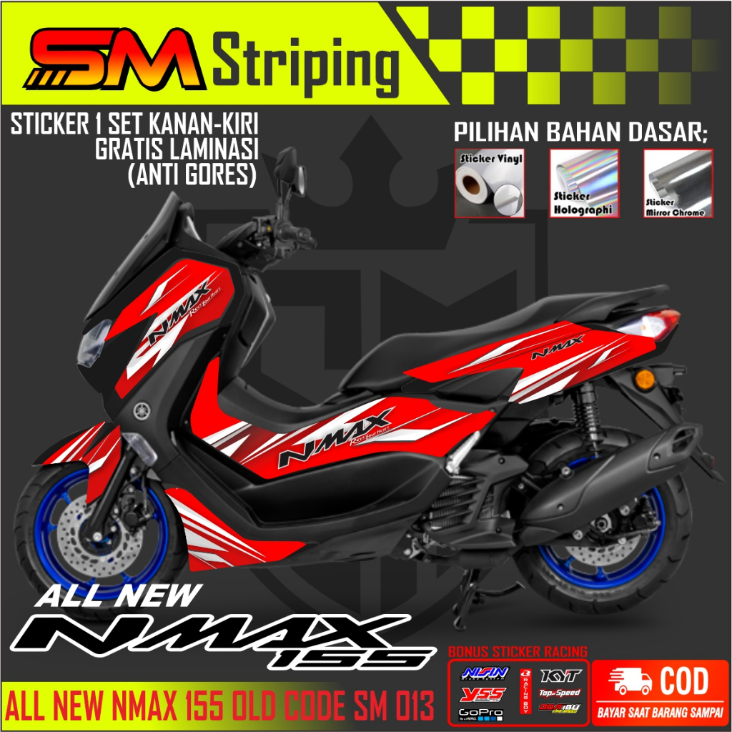 Jual Sticker NMAX NEW Sticker Striping Lis Variasi Tahun 2020 2022 2023 ...