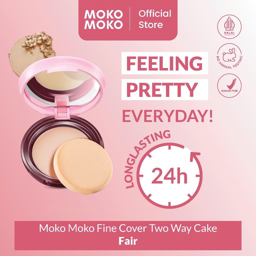 Jual Moko Moko Fine Cover Two Way Cake - Fair | Shopee Indonesia