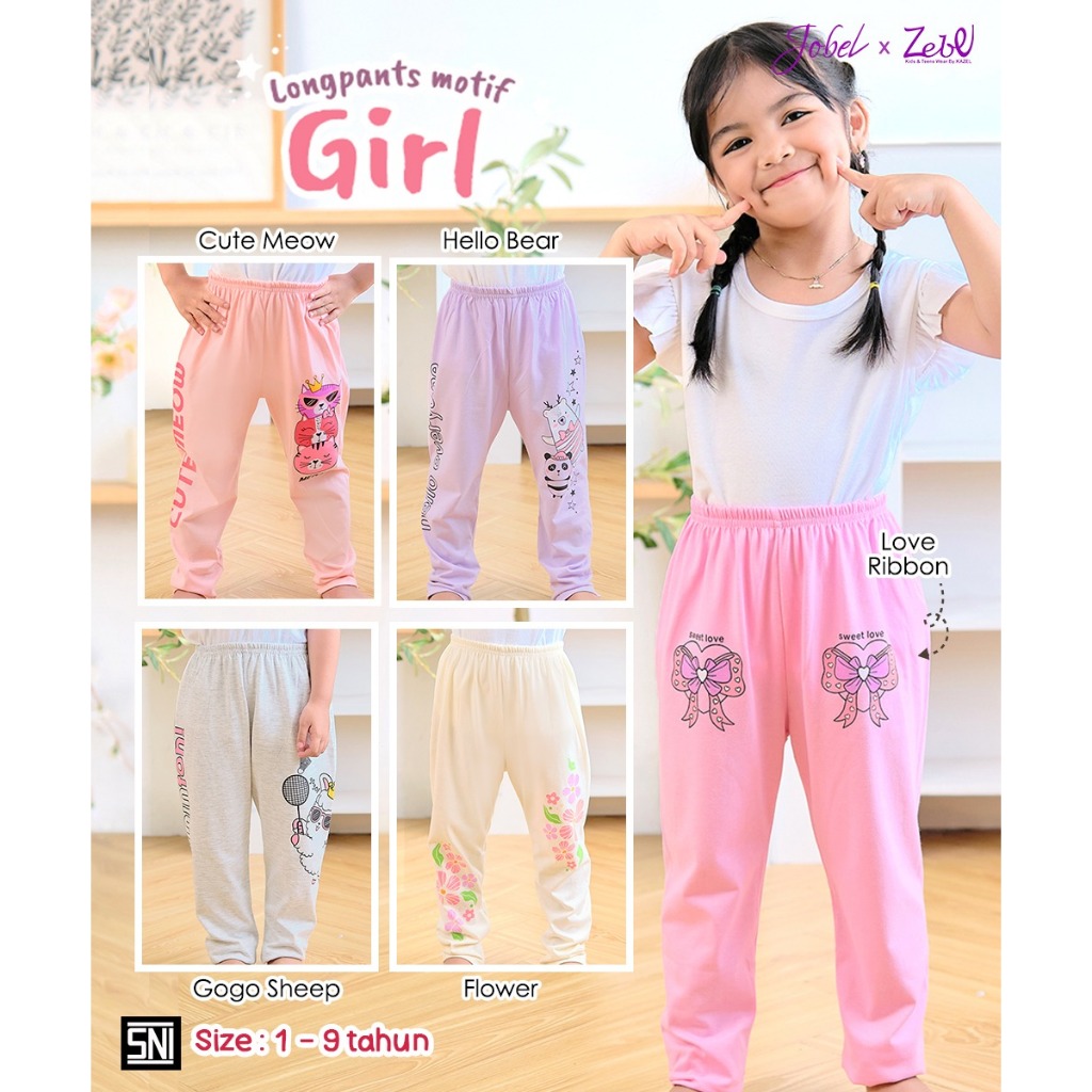 Jual Jobel x Zebe Longpants Motif Girl (1-9 tahun) | Shopee Indonesia