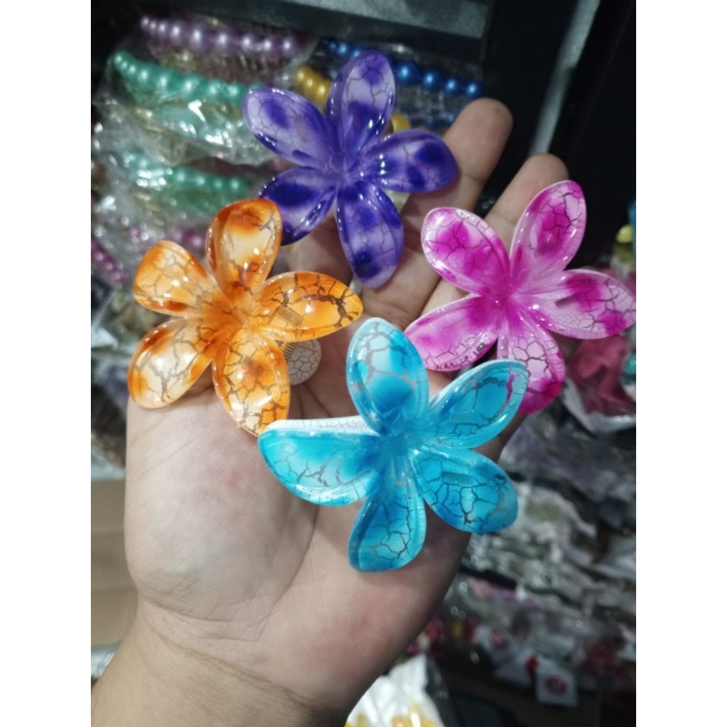 Jual (12pcs) Jepitan Rambut Import Model Buaya Bunga Kamboja Ukuran ...