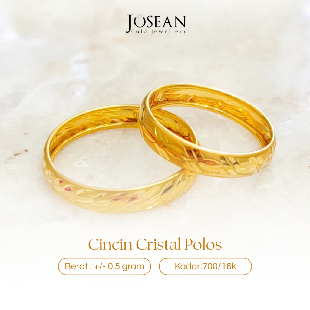 Jual Cincin Emas Cristal Polos Setengah Gram 0.5gr Gold Ring Perhiasan Wanita | Shopee Indonesia