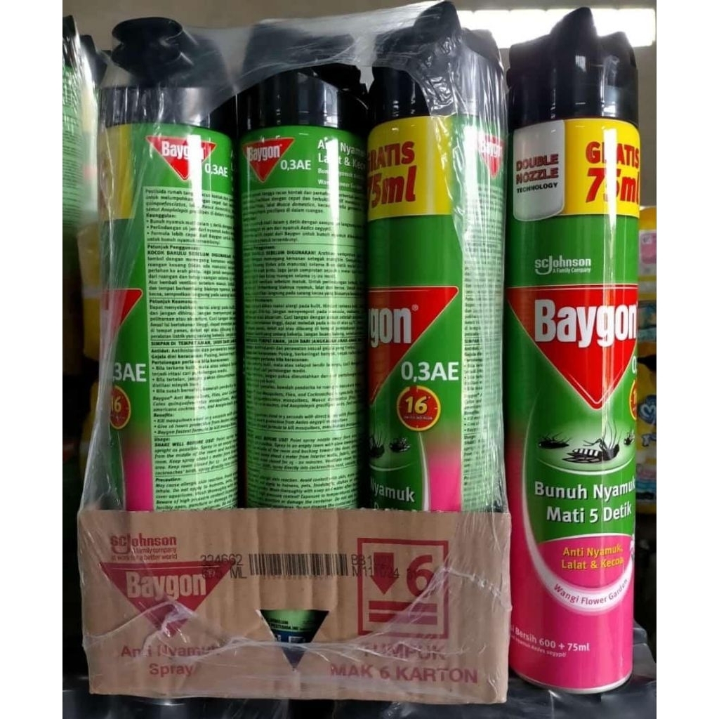 Jual Baygon Spray 600ml free 75ml | Shopee Indonesia