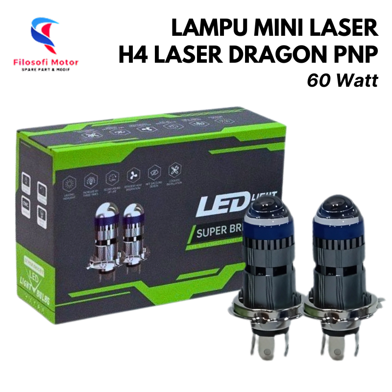 Jual H4 Laser Dragon Lampu Mini Laser PNP 50W Projie Mini Biled Led Mobil Motor Kaki 3 Premium ...