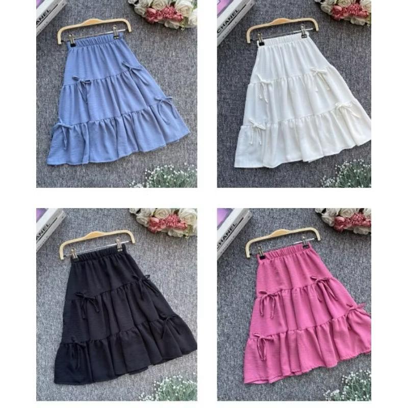 Jual ROK SUSUN ANAK PEREMPUAN USIA 3-10 TAHUN//ROK RUFFLE PITA BAHAN ...